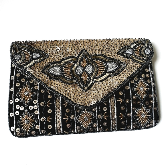Bags | Vintage Style Beaded Envelope Style Clutch Bag | Poshmark